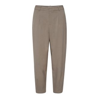 Kaffe Hochtaillierte Cropped Hose Brindle - - Trousers - Damen - Beige - XS