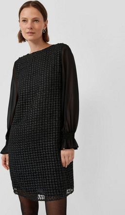 s.Oliver Minikleid Kleid Langarm-Kleid aus Spitze mit Glitzergarn