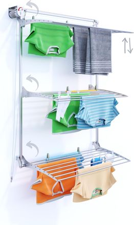 Foxydry Tower Wand Wäscheständer, vertikaler Wäscheständer für den Innen- und Außenbereich aus Aluminium und Stahl