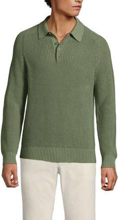 Lands End Polopullover Drifter, Herren, Gr&ouml;&szlig;e:48-50 regular, Gr&uuml;n, Baumwolle, by Lands End