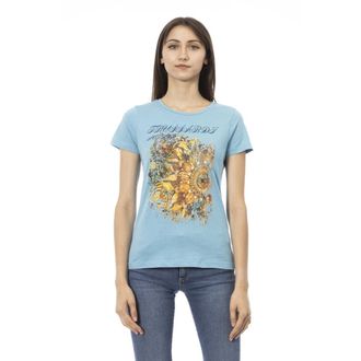 Trussardi Femme, Tops, Bleu, Taille: 38 FR T-shirt décontracté à col rond