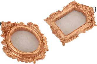 Cabilock 2 St&uuml;ck Mini Bilderrahmen Gold mit Haken Vintage Kleine Fotorahmen Wanddekoration Leichte Mini Wandanh&auml;nger f&uuml;r Zuhause Vielseitige Aufsteller und Diy