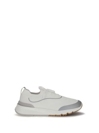 Brunello Cucinelli Techno Cotton Knit Sneakers - White