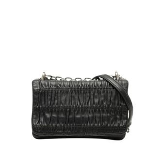 Prada Pre-owned Gathered Leather Shoulder Bag - - Pre-owned - Damen - Schwarzk - ONE SIZE