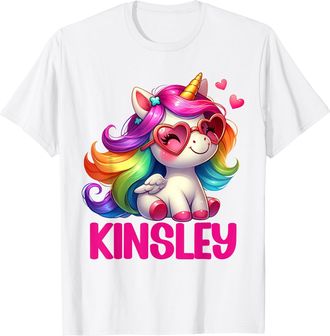BDAZ Kinsley Einhorn-Name, personalisiertes Design T-Shirt