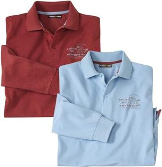 Atlasformen Lot de 2 Polos Manches Longues - Allure Sport-Chic - Disponible en Grandes Tailles du M au 5XL