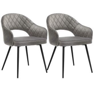 Songmics Esszimmerstuhl Samt 2er Set, moderner K&uuml;chenstuhl, gepolsterter Samtstuhl mit Armlehnen, Metallbeine, Elegantes Design, Esszimmer, Wohnzimmer, Schlafz