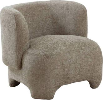 Made In Meubles Fauteuil arrondi en tissu taupe Norton