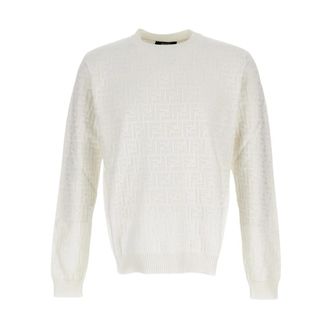 Fendi Herren, Strickwaren, Wei&szlig;, MGr&ouml;&szlig;e