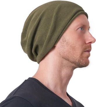 Charm by Casualbox Bonnets d&eacute;t&eacute; souples pour femmes et hommes, bonnet dhiver en tricot bio pour chimio et peaux sensibles, kaki, Taille unique