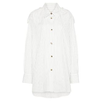 Khaite Vertikal gestreiftes Popeline-Hemd - - Blouses & Shirts - Damen - Wei&szlig; - S