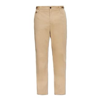 Dolce & Gabbana Homme, Pantalons, Beige, Taille: XL Pantalon en Gabardine de Coton Stretch