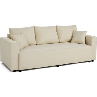 Best Mobilier Bestmobilier - Regala - 3-sitzer sofa - schlaffunktion und bettkasten - aus stoff - beige