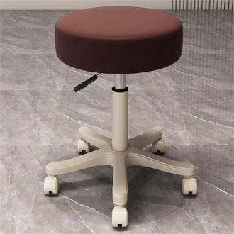 Generic Hocker H&ouml;henverstellbar Mit Fu&szlig;st&uuml;tze &middot; Drehhocker 360&deg; Drehbar &middot; B&uuml;rohocker & Friseurhocker &middot; Rollhocker Mit R&uuml;ckenlehne Aus PU-Leder &middot; Arbeitshocker