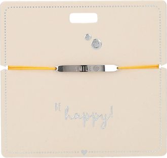 Depesche 14018.8 Armband mit Botschaft, Edelstahlplättchen, mit farbigem Band, variabel in der Länge, ideal als Geschenk für Freunde und Familie