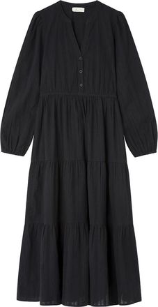 Springfield Damen Vestidomidiconcinturafruncidaajustableycordones Kleid, Standardschwarz B, 44