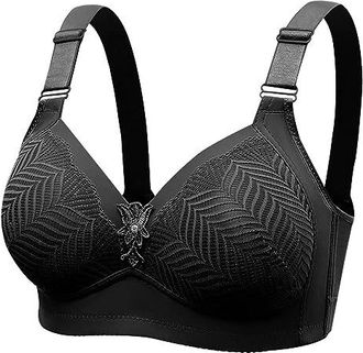 Generic Soutien-gorge 2026 pour femme - Grande taille - Push Up - C&ocirc;t&eacute; - Sans fil - Soul&egrave;ve la poitrine - Sous-v&ecirc;tements confortables et r&eacute;glables, Noir, 74