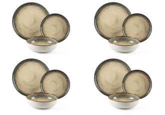 Excelsa Zeus Tellerservice, 12-teilig, Keramik, Reaktiv-Effekt, f&uuml;r 4 Personen