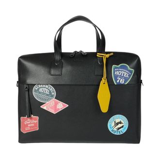Paul Smith Borsa Folio Hotel Stickers in Pelle - - Bags - Herren - Mehrfarbig - ONE SIZE