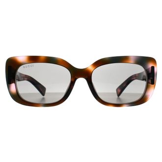 Gucci Rectangle Damen Rosa Havanna Grau GG1979SK