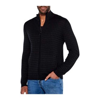 Emporio Armani High Collar Zipped Cardigan - - Knitwear - Herren - Schwarzk - M