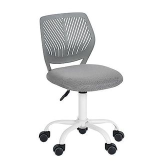 Furniture R Chaise de Bureau color&eacute;e - Design Moderne et r&eacute;glable - Si&egrave;ge dordinateur pivotant sans Bras - pour Chambre denfant, Bureau &agrave; Domicile - Gris