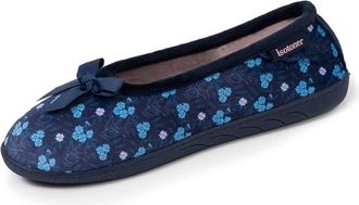 Isotoner Chaussons pantoufles Ballerines femme ultra confortables semelle &agrave; m&eacute;moire de forme, 38 EU, liberty bleu