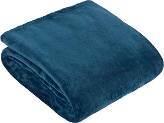 furn. Harrow Fleece &Uuml;berwurf - seidig weiche leichte Flanelldecke f&uuml;r Bett oder Sofa (Mitternacht - 140x180cm)