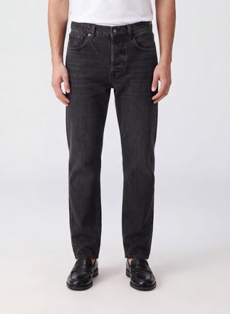 Amish Jeremiah Slim-Fit-Jeans mit mittlerer Leibh&ouml;he aus schwarzem Baumwolldenim