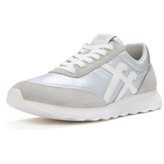 FitFlop Fitflop Retro-Q FF Nylon Damen Sneakers Silber/St&auml;dtisches Wei&szlig;