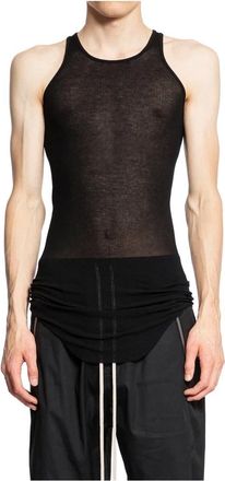 Rick Owens Homme, Tops, Noir, Taille: L Forever Basic Rib Tank