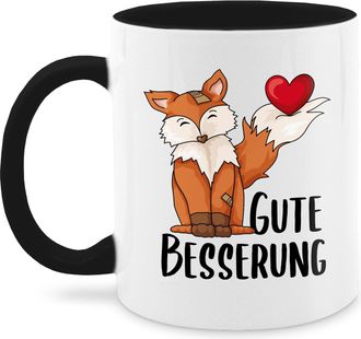 Shirtracer Tasse Tassen 325ml - Statement - Gute Besserung Fuchs - 325 ml - Schwarz - kaffetassen sprüche statements kaffeetasse statement-tasse frohes neues jah