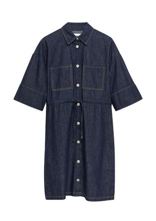 Comma Minikleid Kleid Leichtes Denimkleid mit Knopfleiste