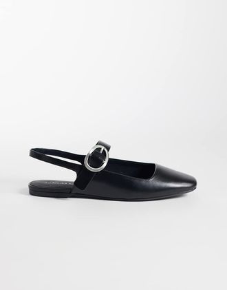 Calvin Klein Ballerines &agrave; bout carr&eacute; et bride arri&egrave;re - Noir