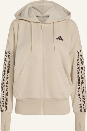 adidas Seasonal Essentials 3-Streifen Kapuzenjacke, Animalprint beige