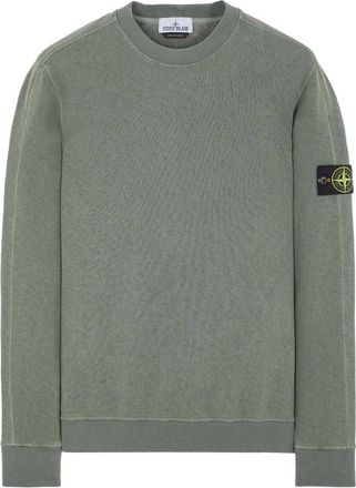 Stone Island Homme, Sweatshirts et sweats &agrave; capuche, Vert, Taille: L Old Treatment SweaT-shirt