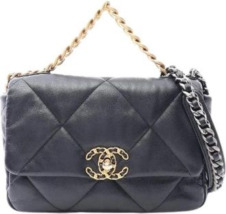 Chanel Sac bandouli&egrave;re matelass&eacute; 19 Pre-owned - Femme - Pre-owned - Noir - Taille: ONE Size