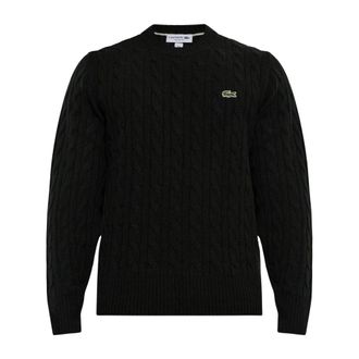 Lacoste Pull en laine &agrave; col rond torsad&eacute; - Homme - Pulls - Noir - Taille: M