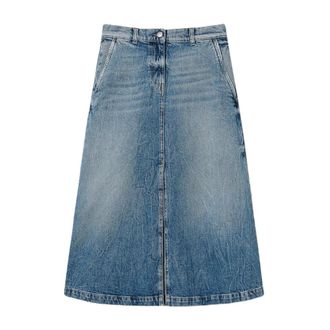 Twin-Set Actitude, Femme, Jupes, Bleu, Taille: 36 FR Denim Longuette Skirt
