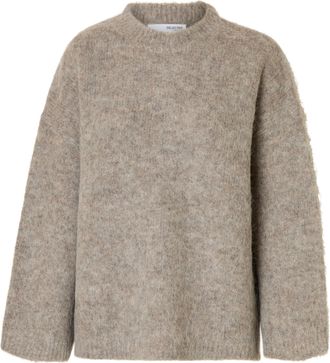 Selected Damen Slfgabriella Ls Knit New O-Neck Noos, Steel Gray, M EU