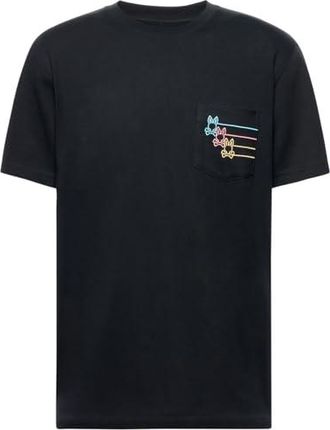 Psycho Bunny T-shirt avec poche brod&eacute;e Andy, noir, Taille XL