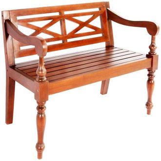 vidaXL Vidaxl - Banc Batavia 98 cm Bois dacajou massif Marron fonc&eacute;