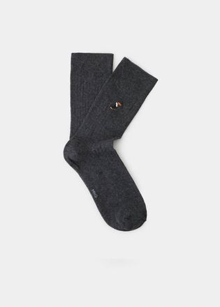 Mango Chaussettes brod&eacute;es coton gris - Homme - 40-42 - MANGO MAN