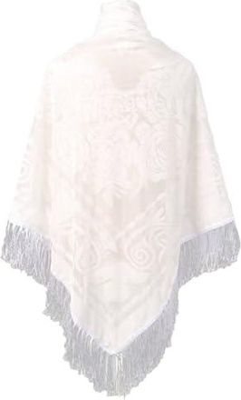 Generic Poncho Femme Hiver Chaud Chale Femme Hiver Chaud Cape Femme Effet enveloppant Ch&acirc;le Velours Jacquard Carr&eacute; R&eacute;tro Franges Style Qipao Tr&egrave;s