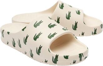 Lacoste WOMEN SLIDES & SANDALS-46CFA0035, Beige/Vert fonc&eacute;, 42 EU
