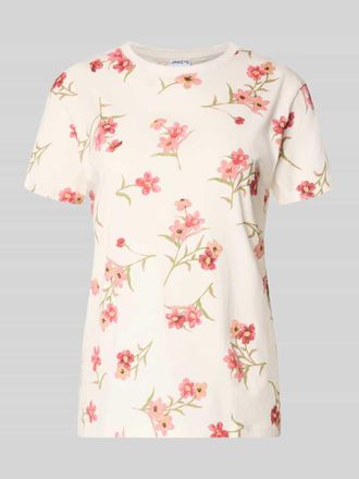 Jake*s Casual T-Shirt im Allover-Look mit Rundhalsausschnitt