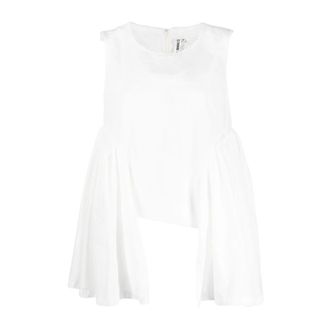 Comme Des Gar&ccedil;ons Drape-detail Frayed Tank Top - - Tops - Damen - Wei&szlig; - S