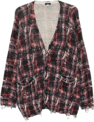 R13 Homme, Pulls, Multicolore, Taille: M Cardigan Oversize &agrave; Carreaux