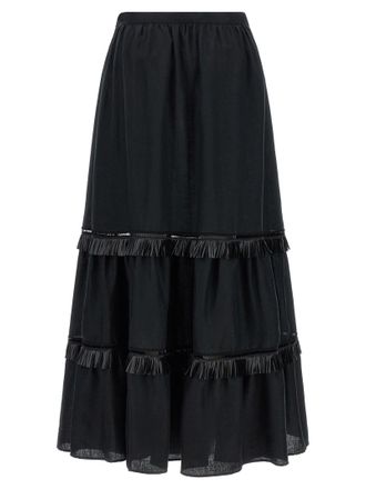 Kiton Womens Black Linen Mini Skirt