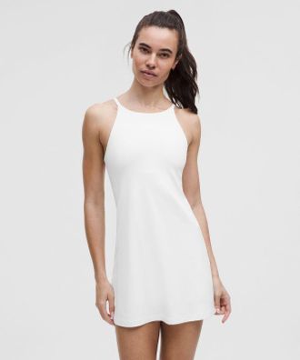 lululemon Align Hochgeschlossenes Kleid Leichter Halt f&uuml;r A/B-Cups f&uuml;r Frauen - Gr&ouml;&szlig;e 10 in White